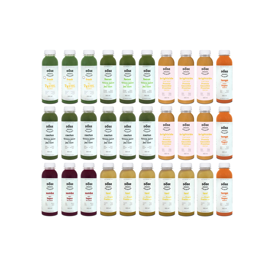 3-Day Beginner Cleanse - PURITY - 30 organic cold pressed juices 300ml ...