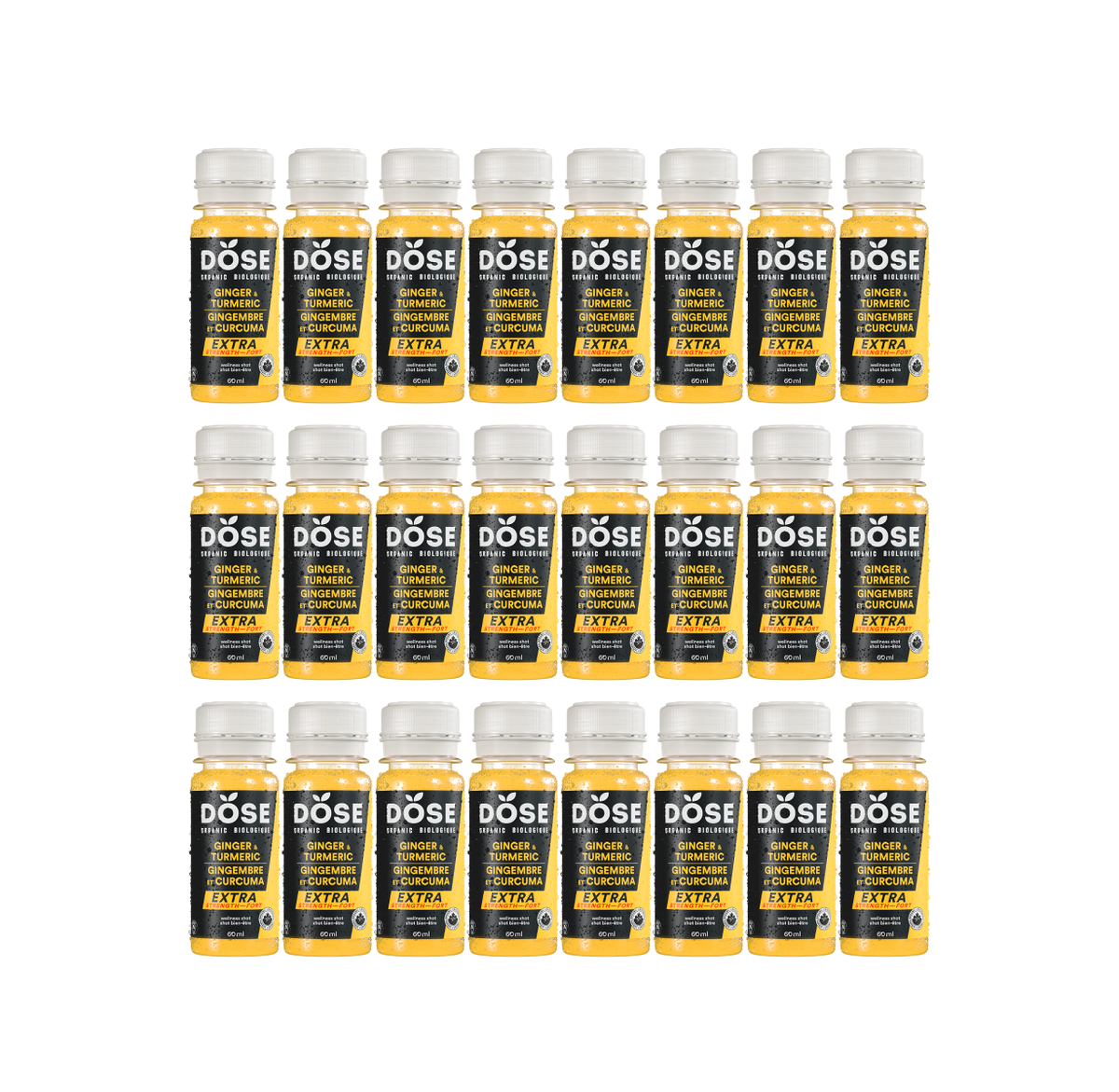 GINGER & TURMERIC EXTRA STRENGTH - 24 organic cold pressed shots 60ml ...