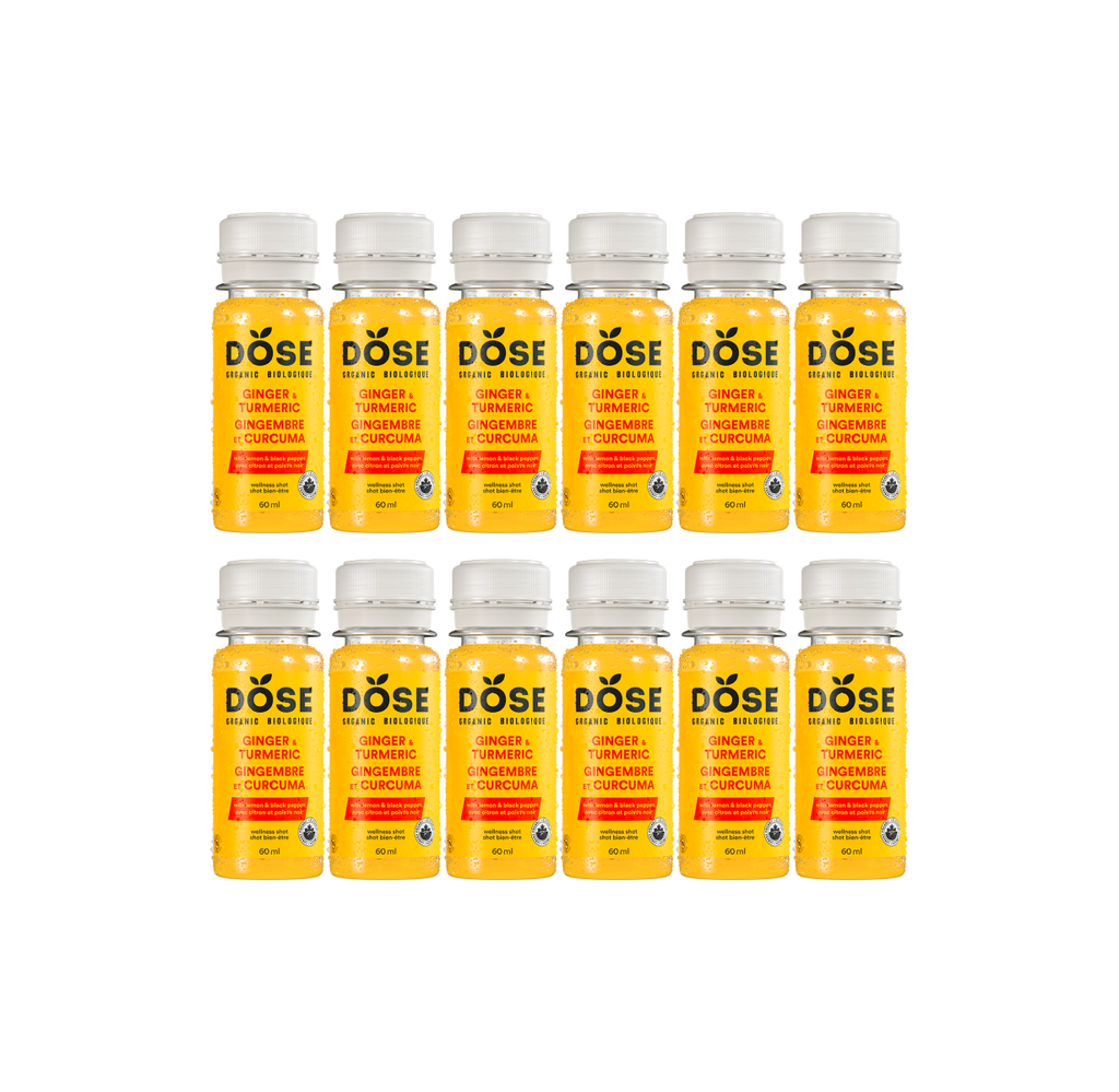 GINGER & TURMERIC – 12 organic cold pressed shots 60ml - Monthly - Dose ...
