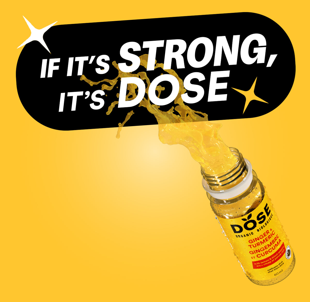 GINGER & TURMERIC – 50 organic cold pressed shots 60ml - Dose Juice