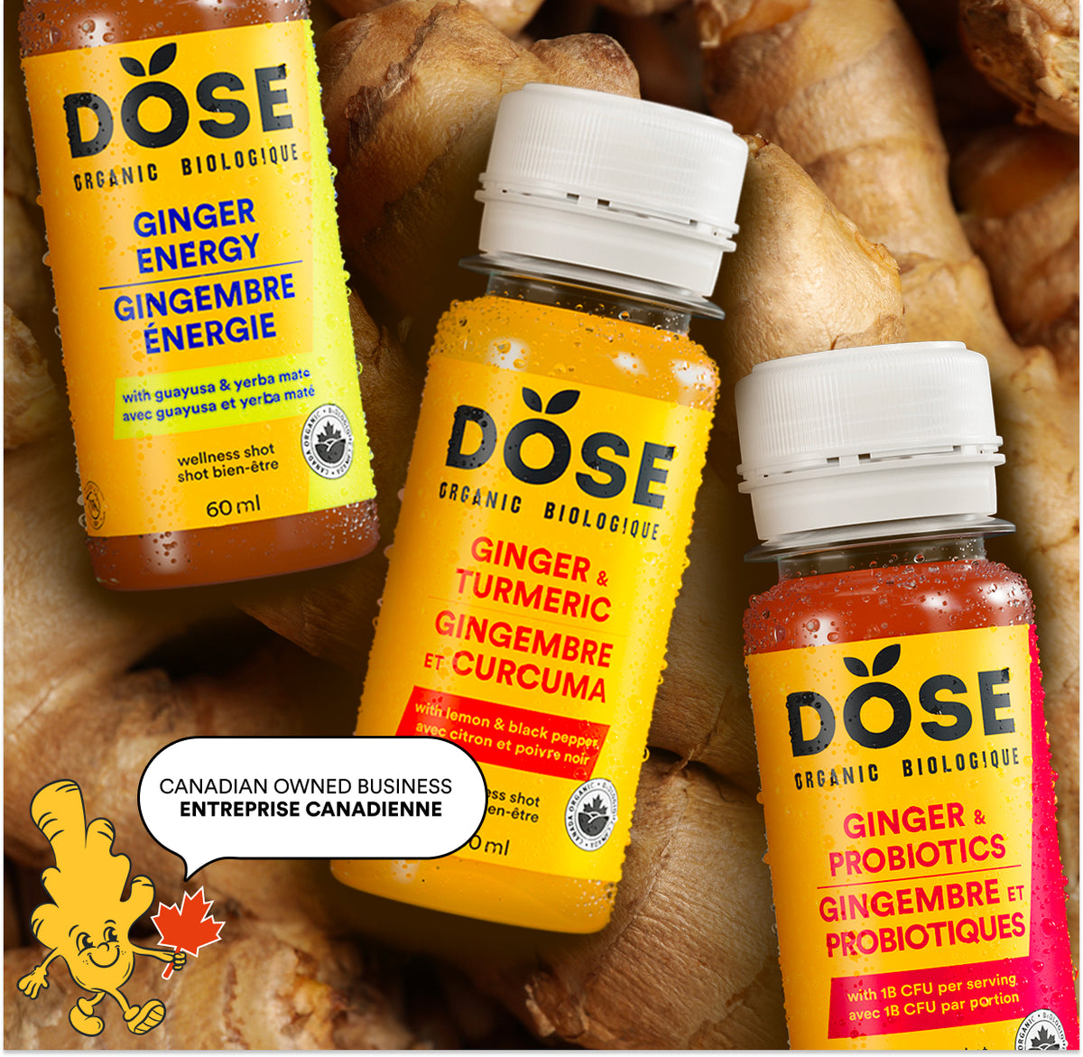 SHOTS VARIETY PACK - 12 cold-pressed shots 60ml - Dose Juice