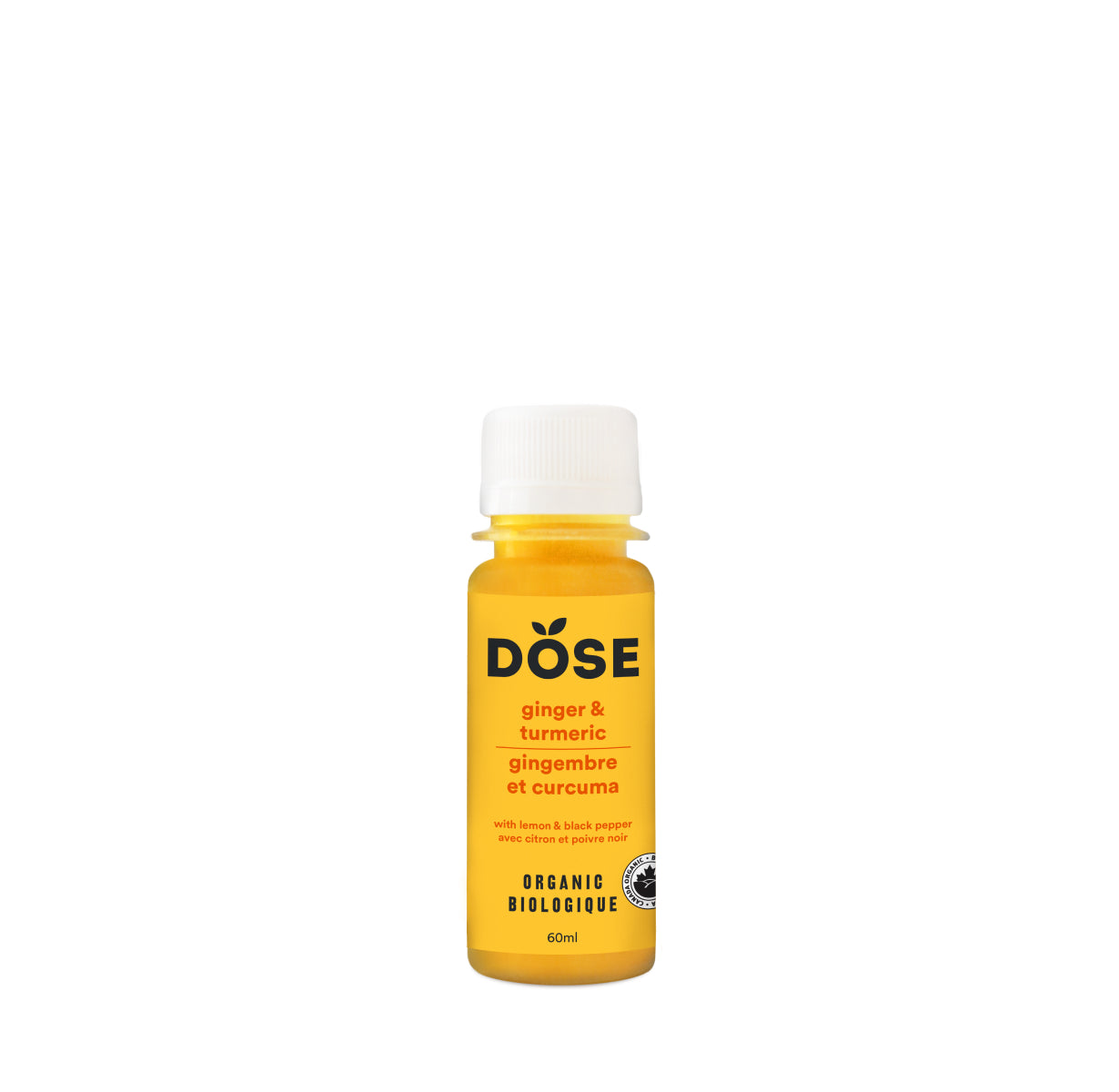 GINGER & TURMERIC 60ml - Organic cold pressed shot - Dose Juice