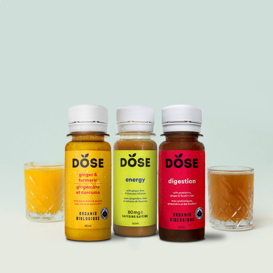 Organic Cold-Pressed Ginger Shots and Juices - Dose Juice